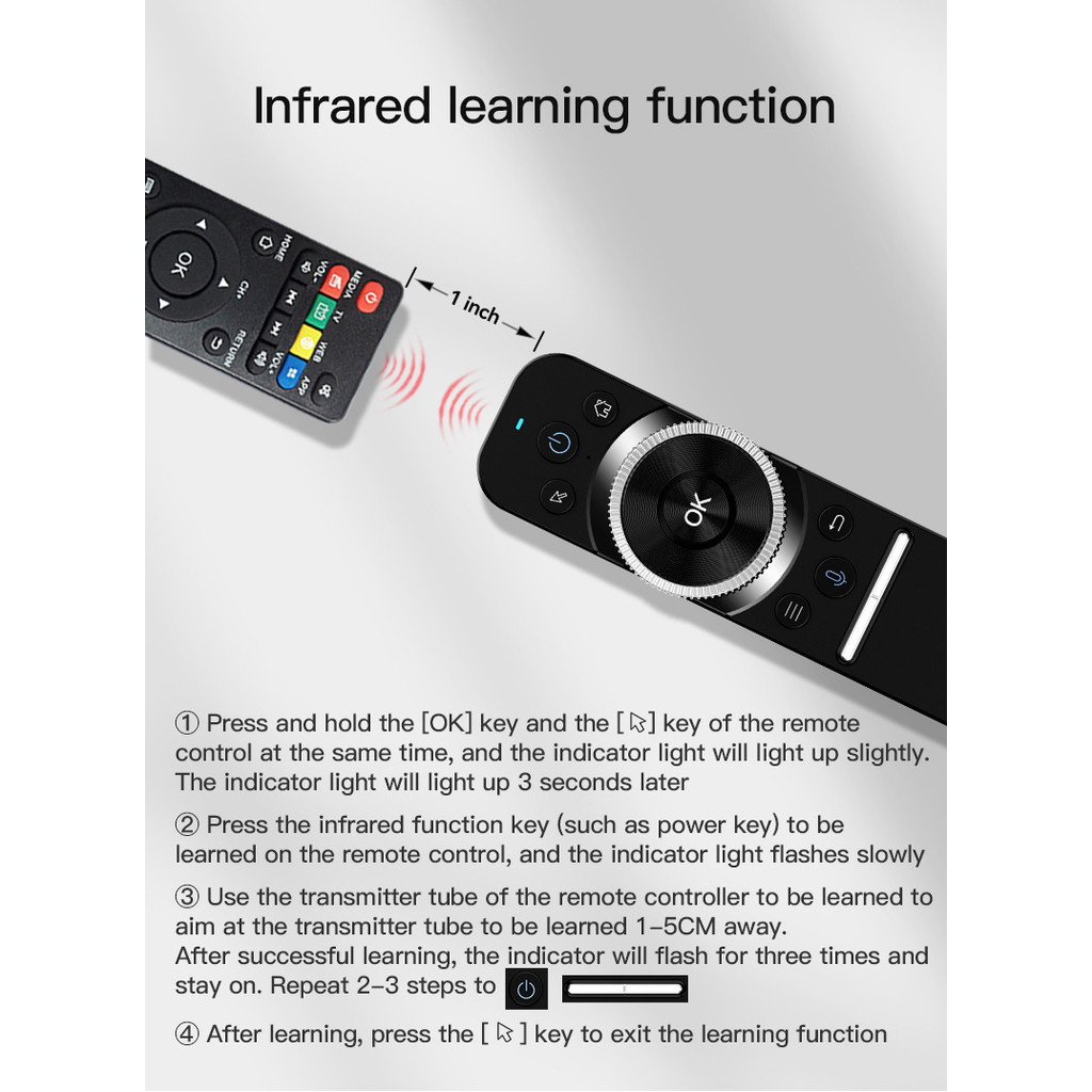 Jual New W1S Air Mouse 2.4G Wireless Voice Remote Control six-axis Gyr ...