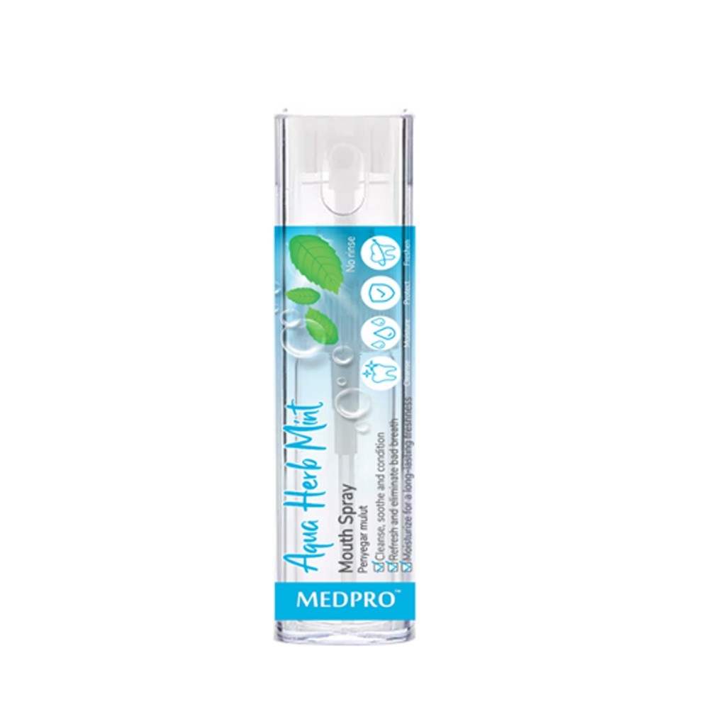 Jual MEDPRO AQUA HERB MINT MOUTH SPRAY 12ML / MOUTH WASH | Shopee Indonesia