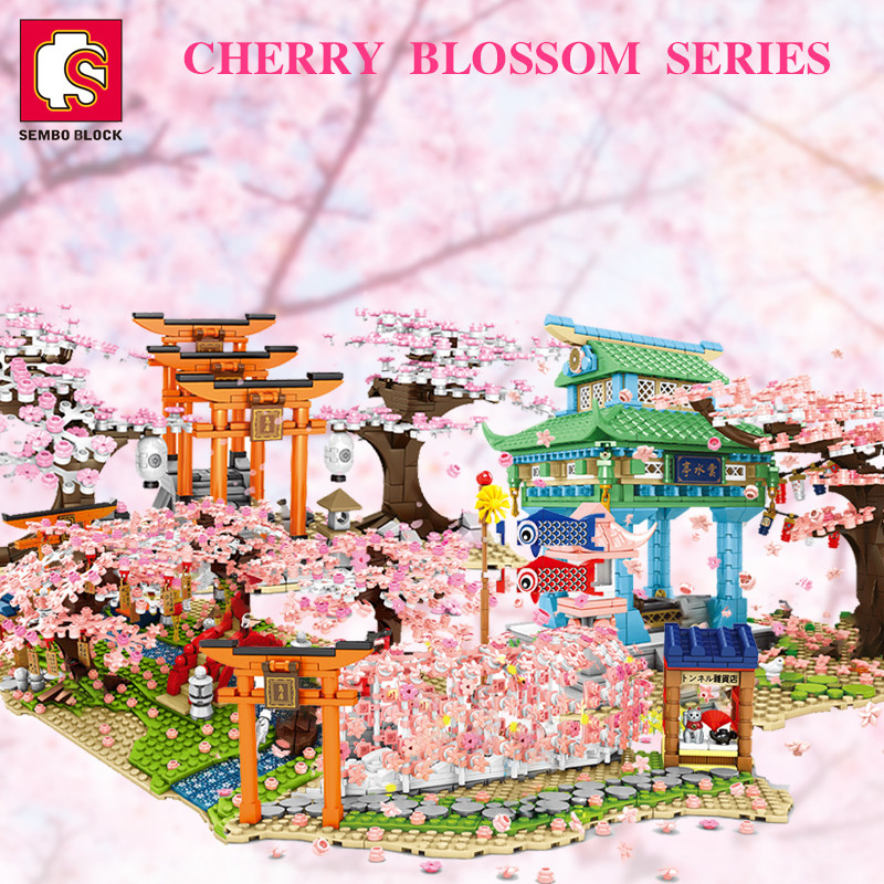 Jual Sembo Block Sakura Street View Blocks City Cherry Blossom Japanese ...