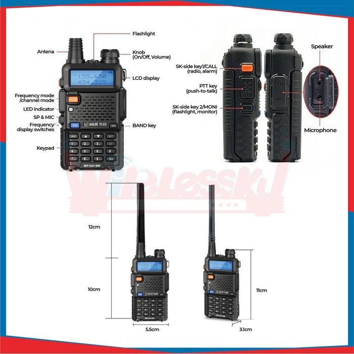 Jual WALKIE TALKIE HT HANDY TALKIE UV5R/UV-5R RADIO HT KOMUNIKASI ...