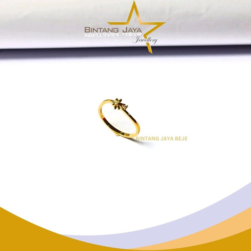 Jual Cincin Emas Asli Capung Satu M Putih - Kadar (16K) - Berat 1,4gr ...