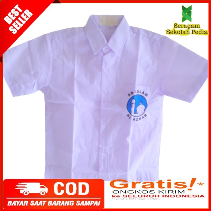 Jual SERAGAM SEKOLAH SD AL AZHAR MODEL HEM PUTIH PENDEK | Shopee Indonesia