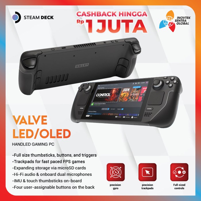 Jual Steam Deck Valve Handheld Gaming Pc Steamdeck Led / Oled | Shopee ...