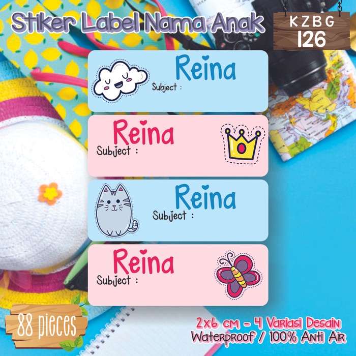 Jual PRODUK TERBATAS stiker label nama anak waterproof pensil sepatu ...