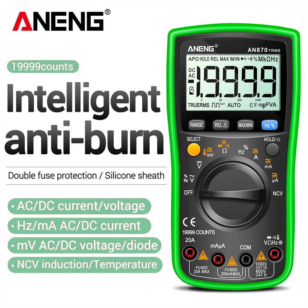 Jual POE ANENG AN870 Digital Multimeter 19999 Counts True Rms ...