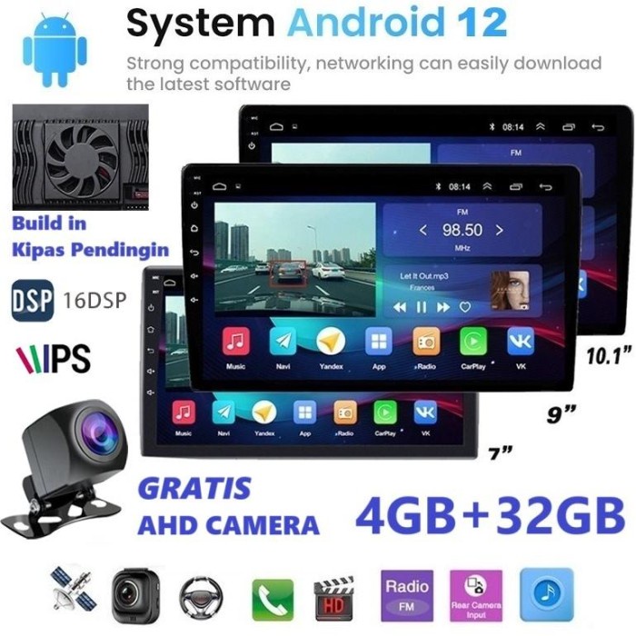 Jual Head Unit Android 12 Double Din 7 Inci 9 Inchi 10 Inch Ram 4Gb ...