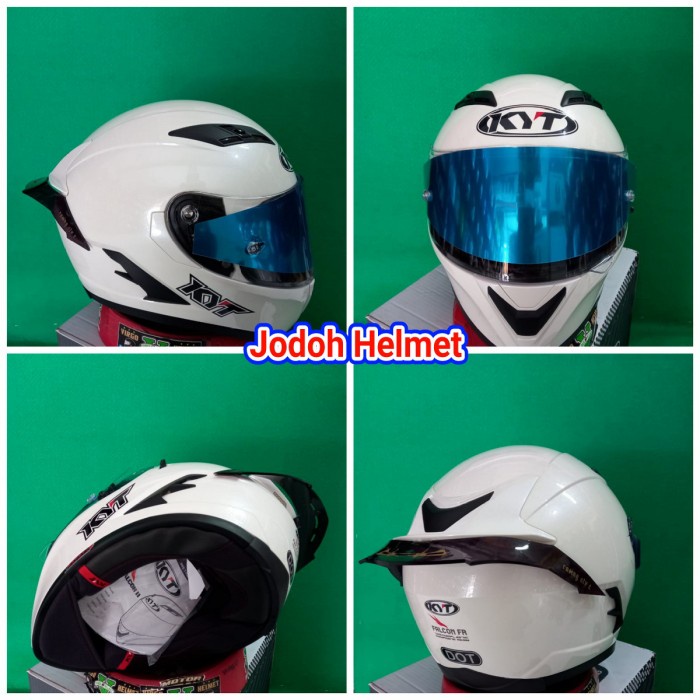 Jual Kyt Helm Falcon Fr Solid White+Tear Off+Spoiler Paket Ganteng ...