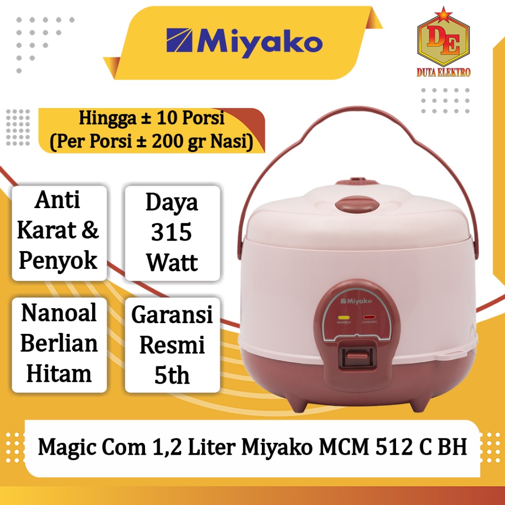 Jual Magic Com 1,2 Liter Miyako MCM 512 C BH | Shopee Indonesia