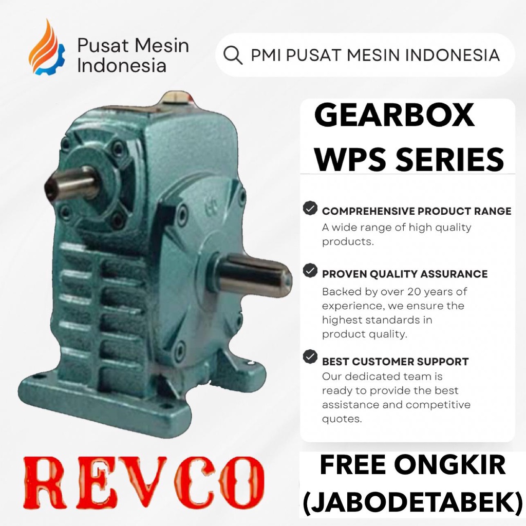 Jual GEAR BOX REVCO WPS 100 WORM GEAR REDUCER RATIO 1:10-60/ GEARBOX ...