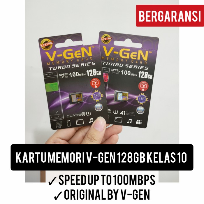 Jual Kartu Memori Memory Card Micro Sd V-Gen Vgen 128Gb Kelas 10 Turbo Seri | Shopee Indonesia