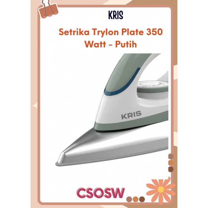 Jual Kris Setrika Trylon Plate 350 Watt Putih Gosokan Baju Iron Clothes | Shopee Indonesia