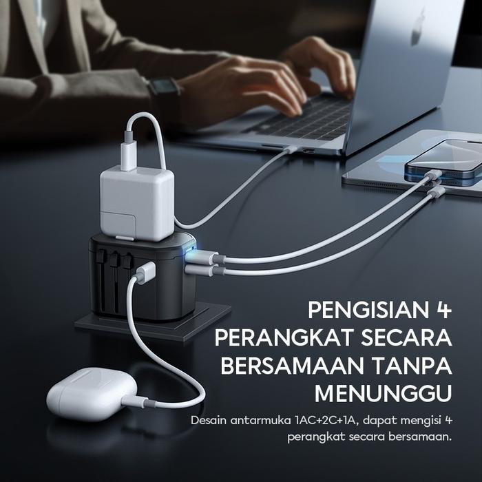 Jual Vivan Vps Travel Adaptor Universal Socket + Charger Fast Charging ...