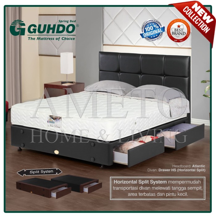 Jual Spring Bed Guhdo New Prima 160X200 Cm Bs Drawer Hb Caserta - Full Set | Shopee Indonesia