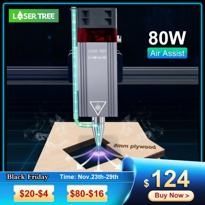 Jual LASER TREE 20W 40W 80W Laser Module 450nm Laser Head Blue Laser ...