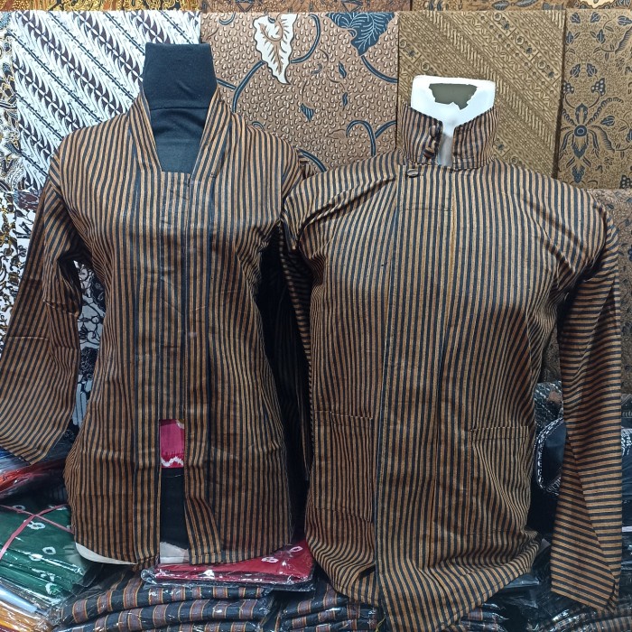 Jual Baju Lurik Pakaian Adat Nasional Wanita Pria Surjan Kebaya Lurik Jawa | Shopee Indonesia