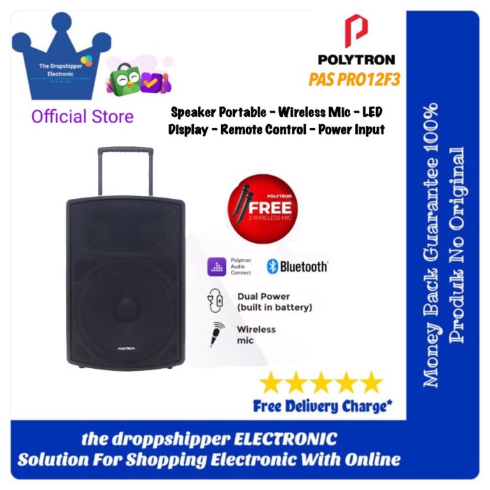 Jual Speaker Karaoke 2 mic Wireless Polytron PASPRO 12F3 Speaker ...