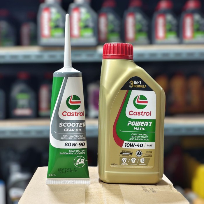 Jual PAKET OLI CASTROL POWER 1 MATIC 10W40 DENGAN OLI GARDAN 80W90 ...