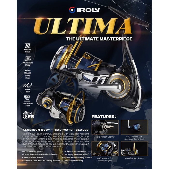 Jual Reel SPINNING IROLY ULTIMA (SALTWATER SEALED & ALUMINUM BODY ...