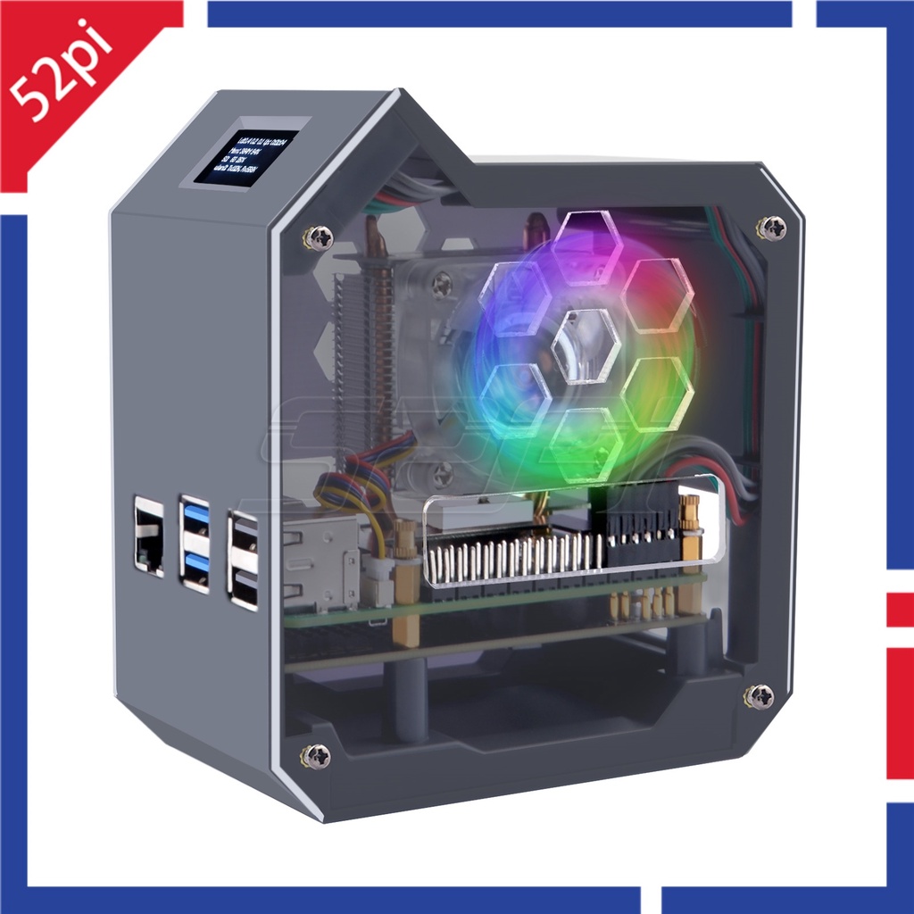 Jual BARU 52Pi N07 Minitower NVMe NAS Kit For Raspberry Pi 5 with Ice ...