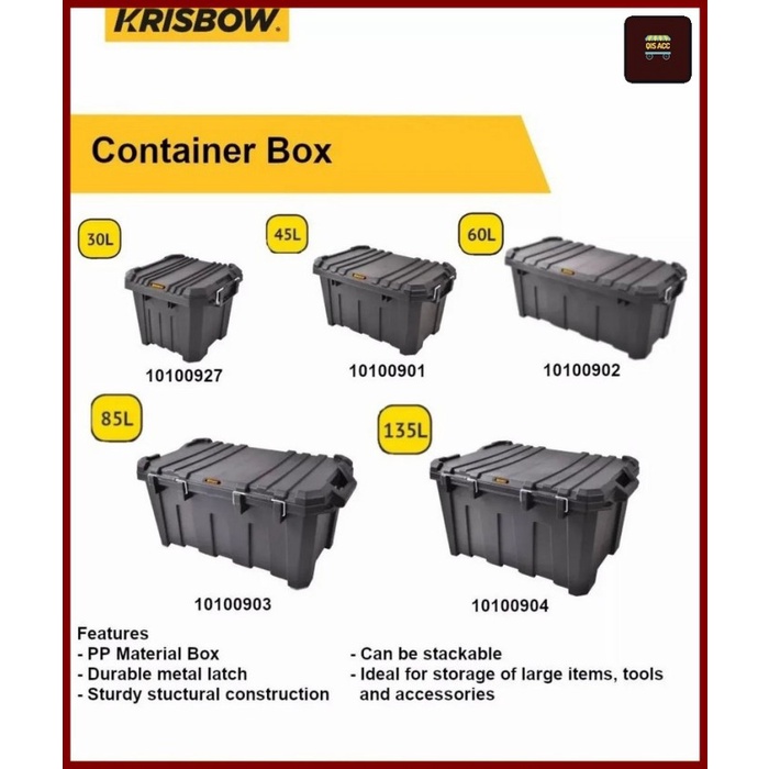 Jual PROMO! KRISBOW Container Box Kotak Penyimpanan Plastik LRCBB Bisa ...