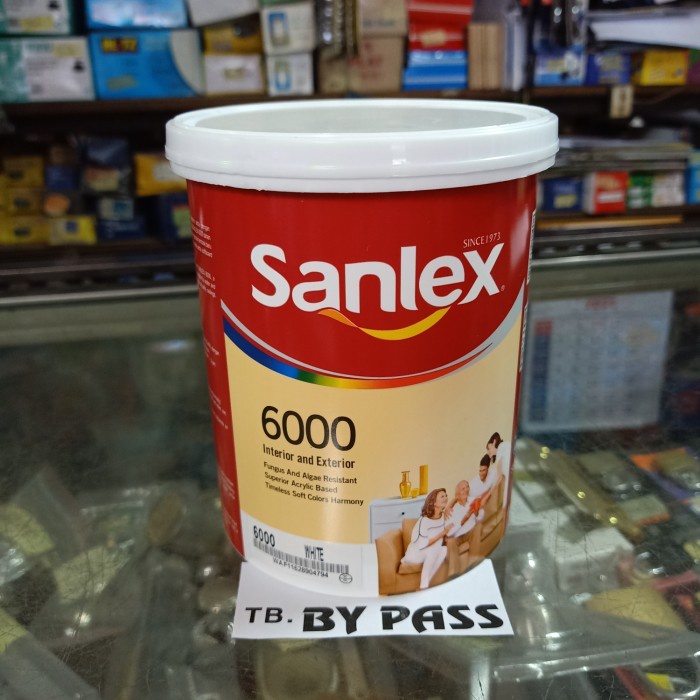 Jual Pr0m0HebatGAN- Cat tembok Putih merk Sanlex 6000 kemasan 1 kg ...
