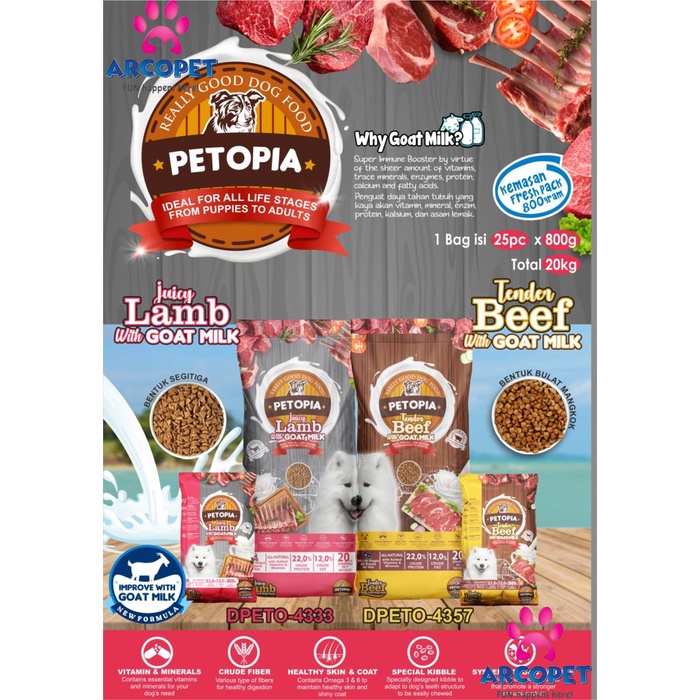 Jual PETOPIA DOG DRY FOOD - 20KG - MAKANAN ANJING | Shopee Indonesia