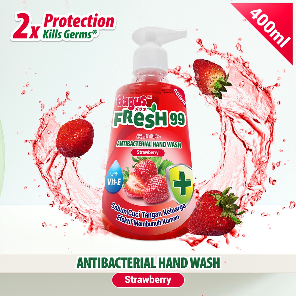 Jual Bagus Fresh99 Antibacterial Handwash Strawberry 400Ml | Shopee ...