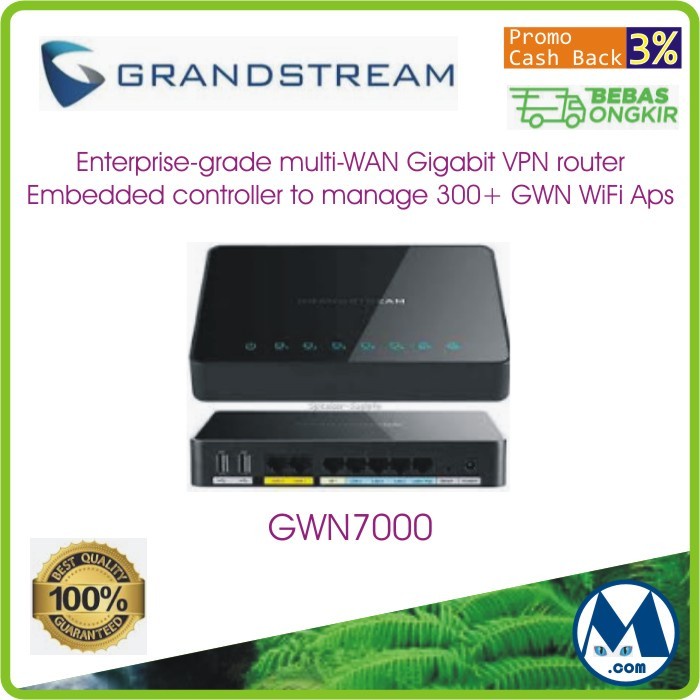 Jual Grandstream GWN7000 Enterprise-grade multi-WAN Gigabit VPN router ...