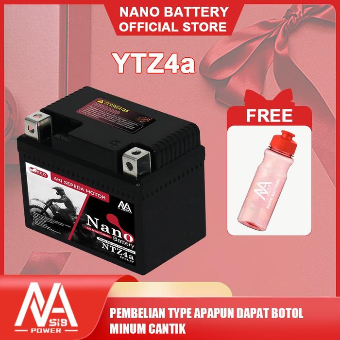 Jual NANO BATTERY Aki Motor Sodium Ion Aki Motor NTZ4A Aki Motor 110CC ...