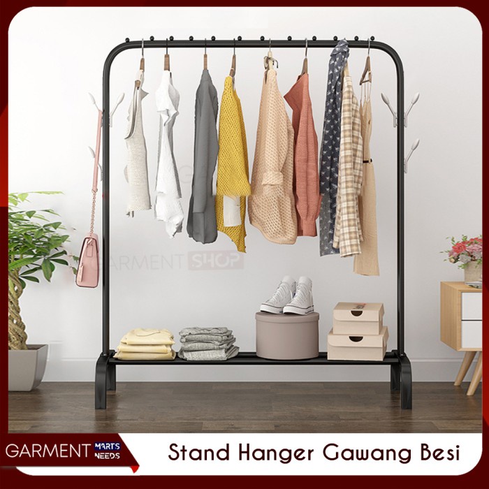 Jual Stand Hanger Gawang Besi Kuat Putih Hitam Butik Bazar Display ...