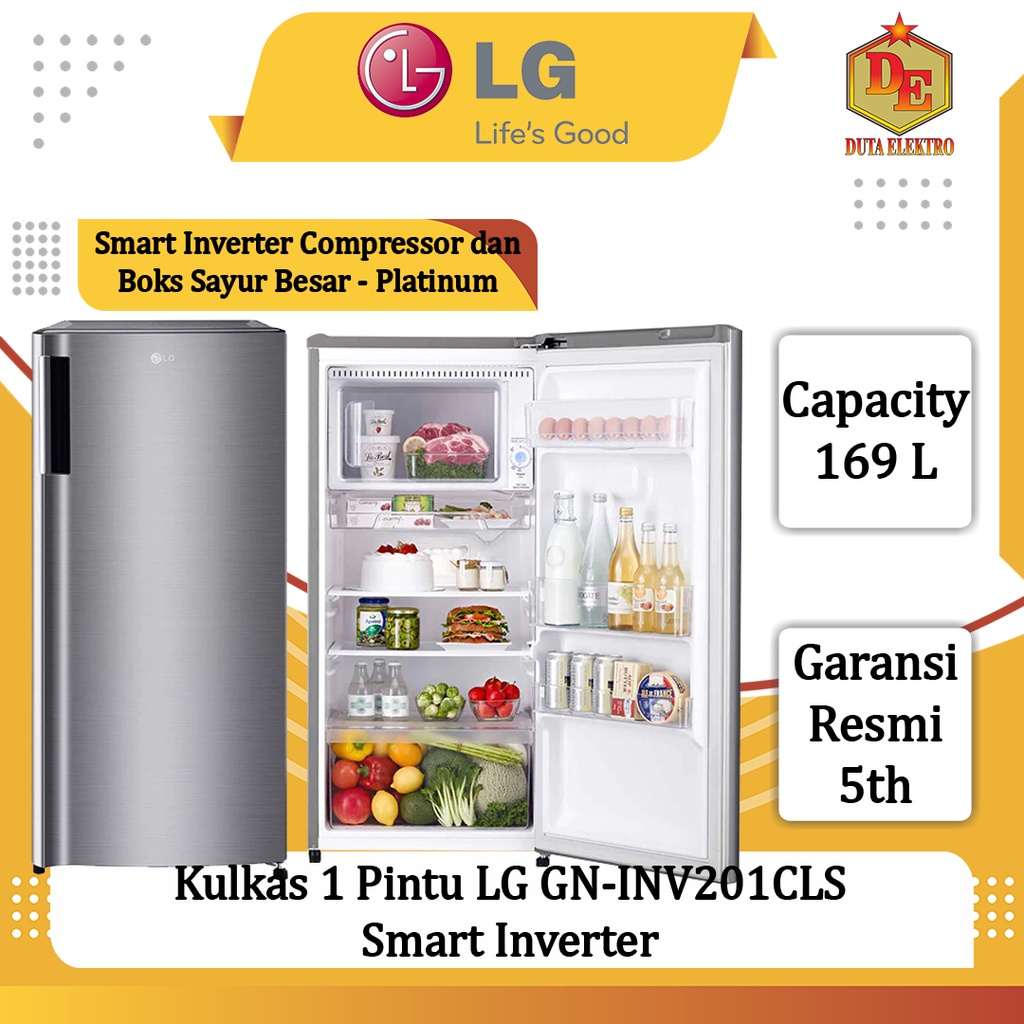Jual Kulkas 1 Pintu LG GN INV 201 CLS | Shopee Indonesia