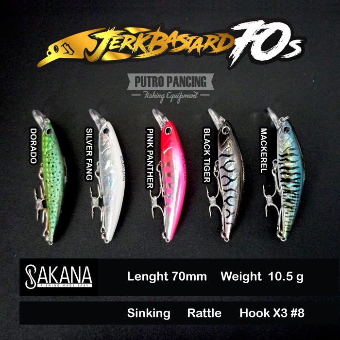 Jual Lure Sakana Jerkbastard 70s Minnow Sinking | Shopee Indonesia