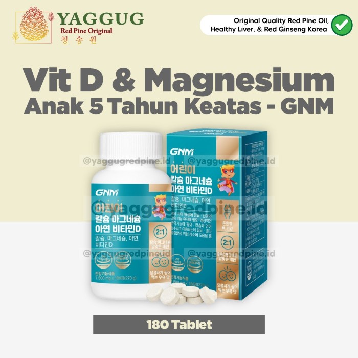 Jual Vitamin D Dan Magnesium Anak Umur 5 Tahun Lebih Gnm Korea 180 Tablet | Shopee Indonesia