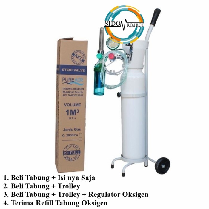 Jual Tabung Baru 1m3 Isi Oksigen Oxygen Pure Air AKL KEMENKES | Shopee Indonesia