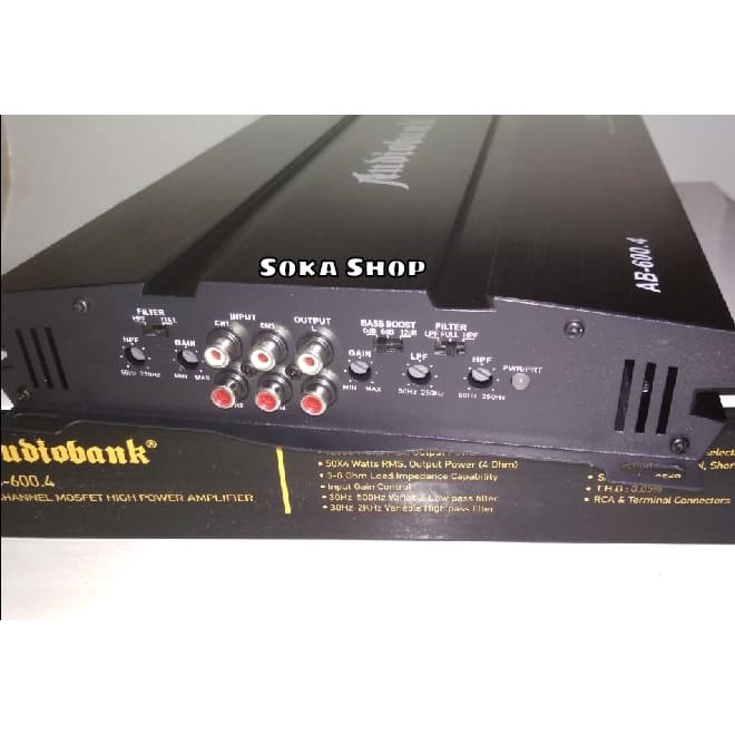 Jual Audiobank AB-600.4 Power Amplifier Audiobank 4 Channel Mosfet ...