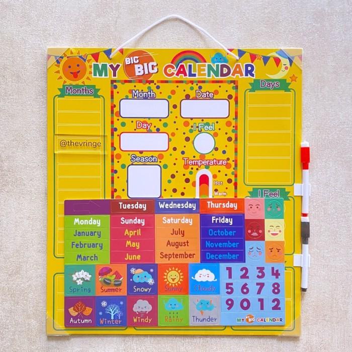 Jual My Big Calendar Kalender Anak Magnet Montessori Papan Tulis Asli ...