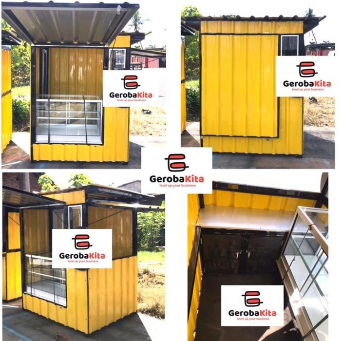 Jual Booth container dengan etalase kaca /gerobak kontainer etalase / booth counter pulsa ...