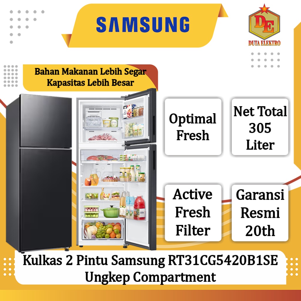 Jual Kulkas 2 Pintu Samsung RT 31 CG5420B1SE Ungkep Compartment Digital ...