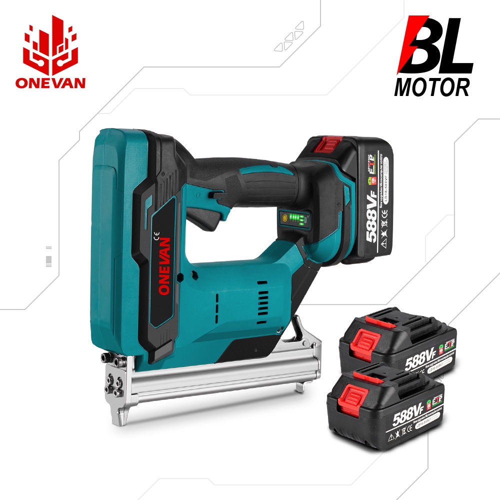 Jual New ONEVAN Brushless Electric Nail Gun 422J Cordless 2Gears ...