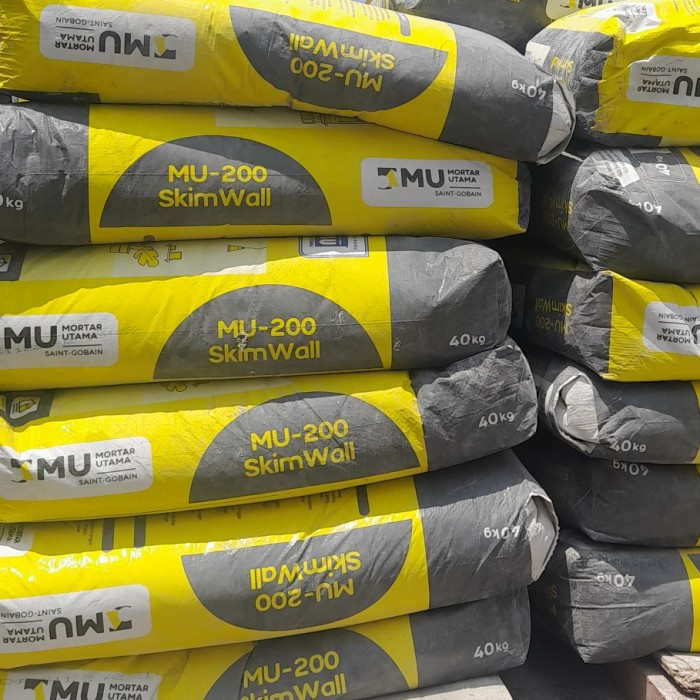 Jual Mortar Utama MU 200 Acian Plester & Beton SkimWall MU200 - 40kg ...