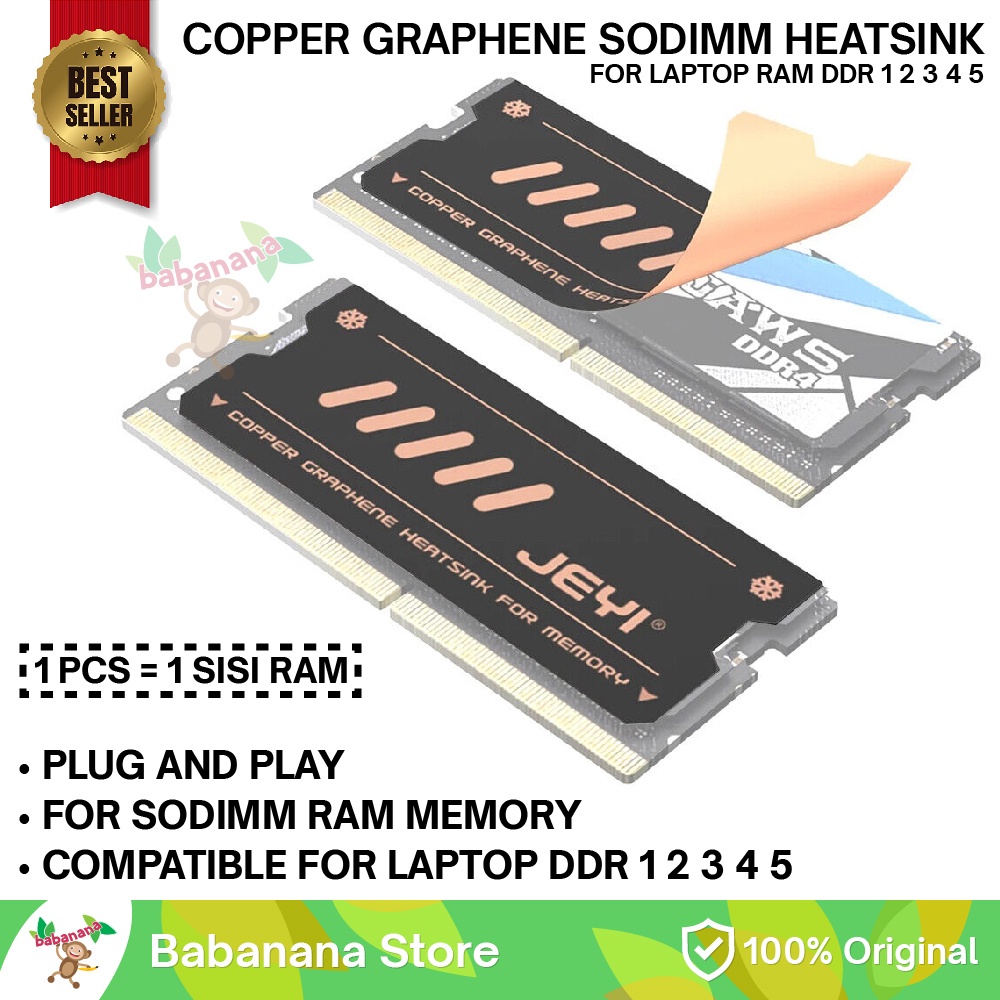 Jual HEATSINK RAM SODIMM LAPTOP COOLER MEMORY DDR 1 2 3 4 5 COPPER ...