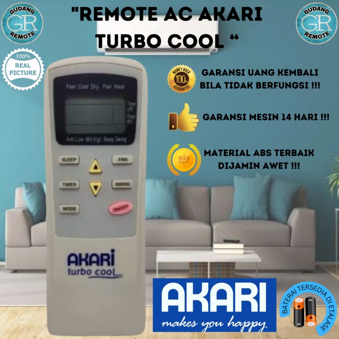 Jual New Remot Remote AC Akari turbo cool original asli | Shopee Indonesia