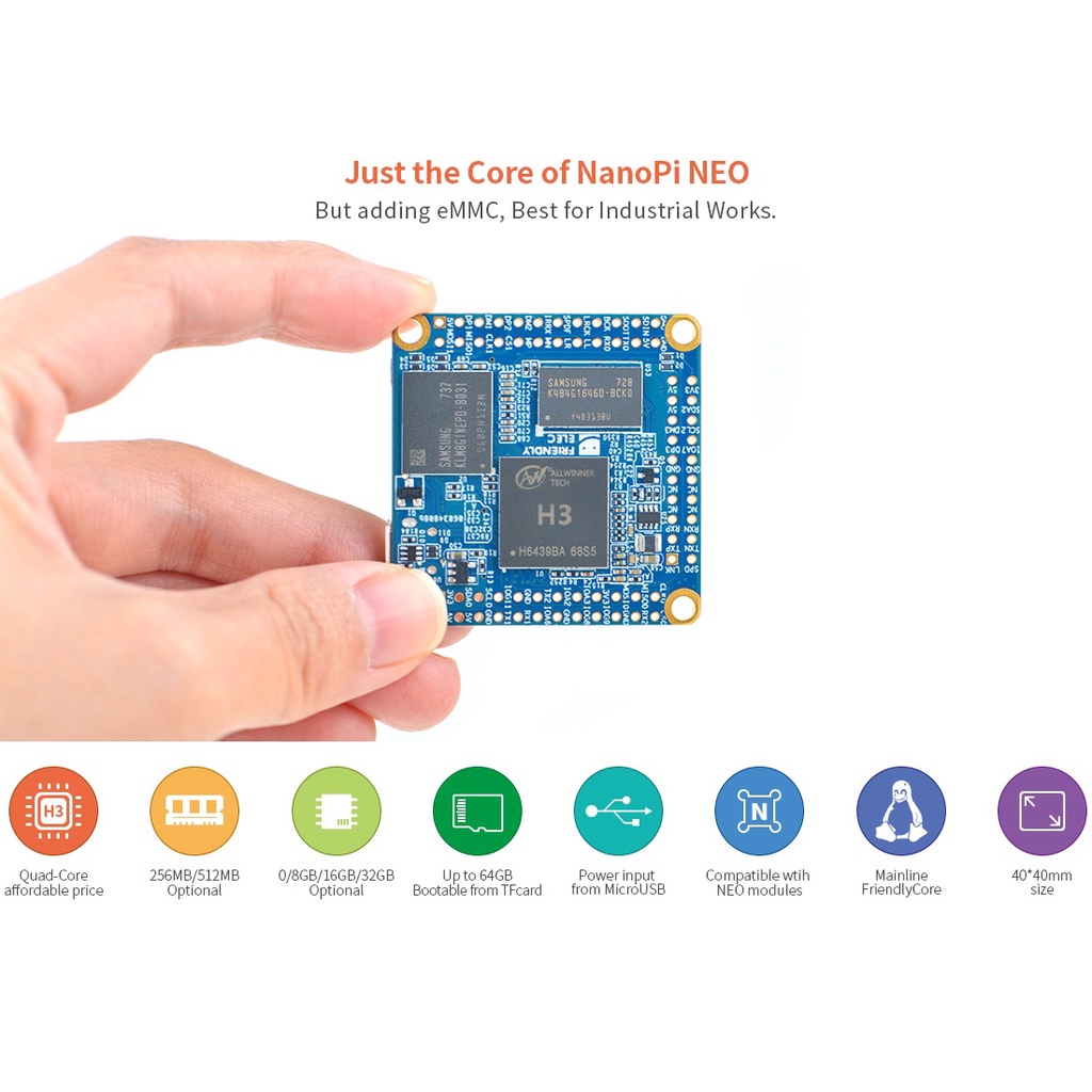 Jual Choice+Pi Nano Neo Core LTS(512MB DDR RAM & 8GB eMMC)Allwinner H3 ...