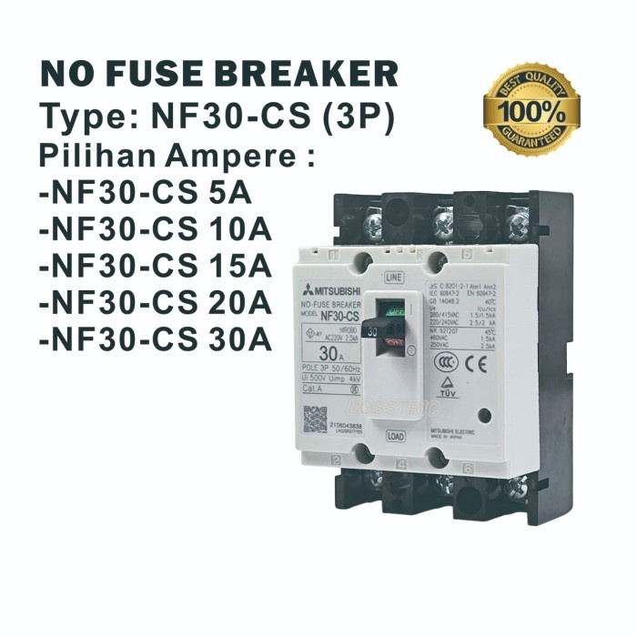 Jual Nfb (No Fuse Breaker ) Mccb 3P Mitsubishi Nf30-Cs 5A/10A/15A/20A/30A | Shopee Indonesia