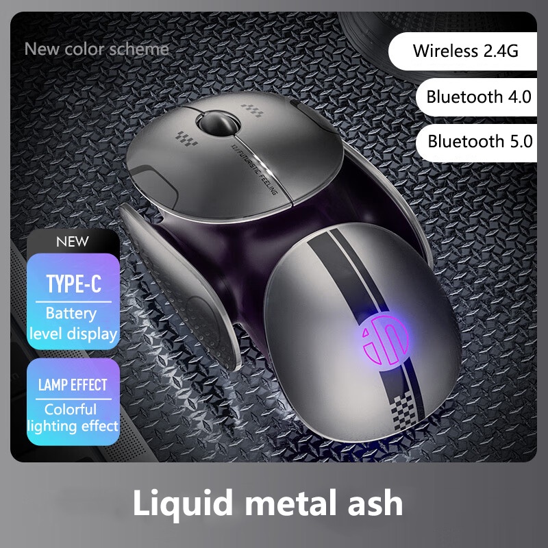 Jual Inphic X2 Silent Bluetooth Mouse Metal Base Rechargeable Wireless ...
