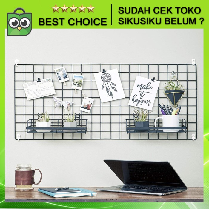 Jual ROYzC- Wire Grid 52X35 Hiasan Dinding 100% Steel Besi Kuat Kokoh ...