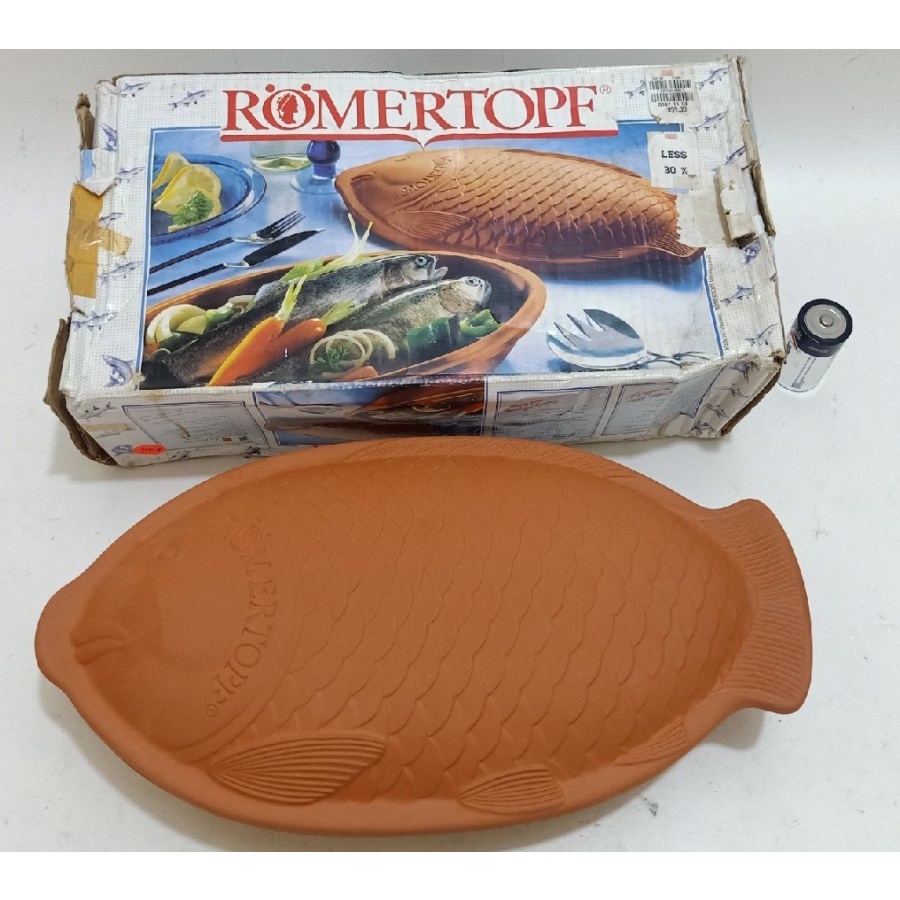 Jual romertopf terra cotta clay baker fish clay pot pengekus hot plate ...