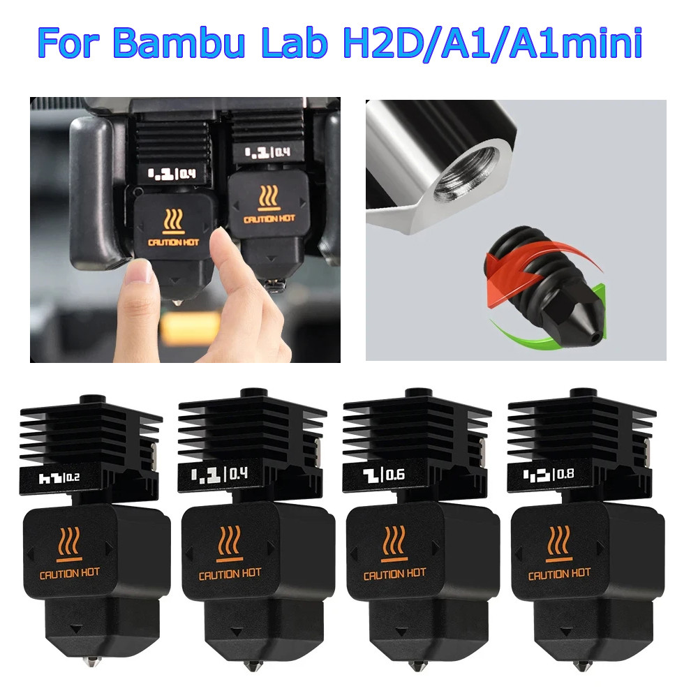 Jual New New H2D Hotend High Quality For Bambu Lab H2D Nozzle 0.4/0.6/0.8mm0.2 Hotend Kit High ...