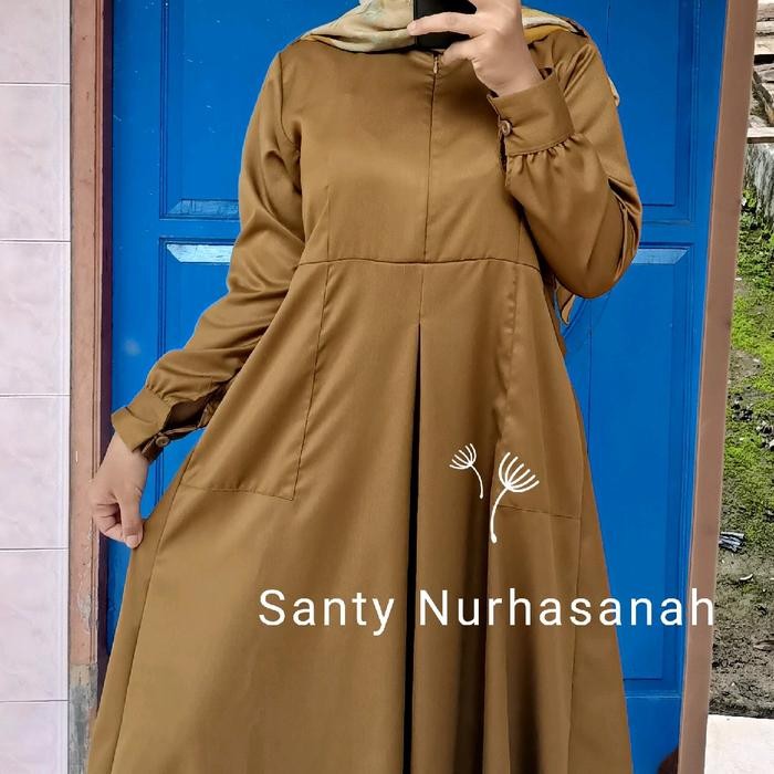 Jual Mosya- Gamis Polos Seragam PNS PDH RokLipat 1 Toyobo fodu Khaki | Shopee Indonesia