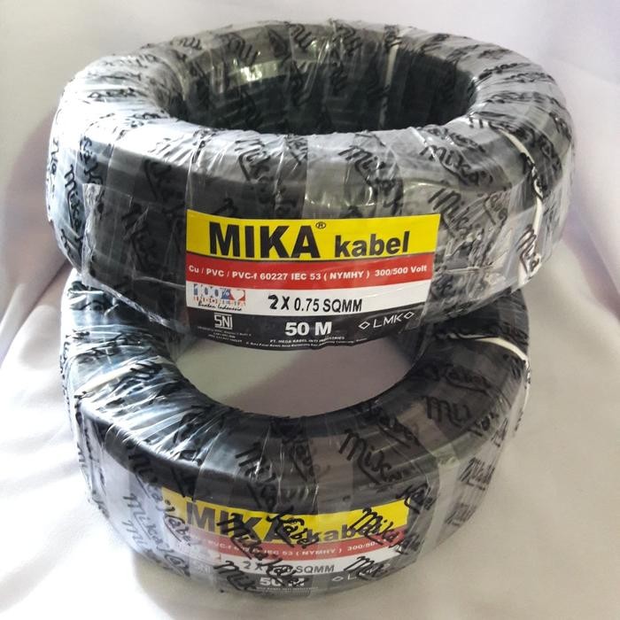 Jual Kabel Listrik HITAM Serabut MIKA NYMHY 2X0,75mm (50 M) | Shopee Indonesia